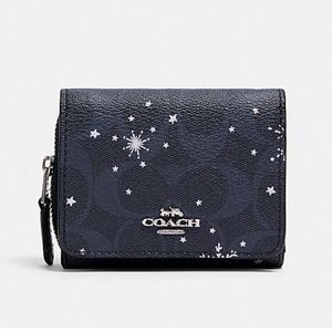 Coach | Bags | Coach Small Trifold Wallet In Signature Canvas With ...